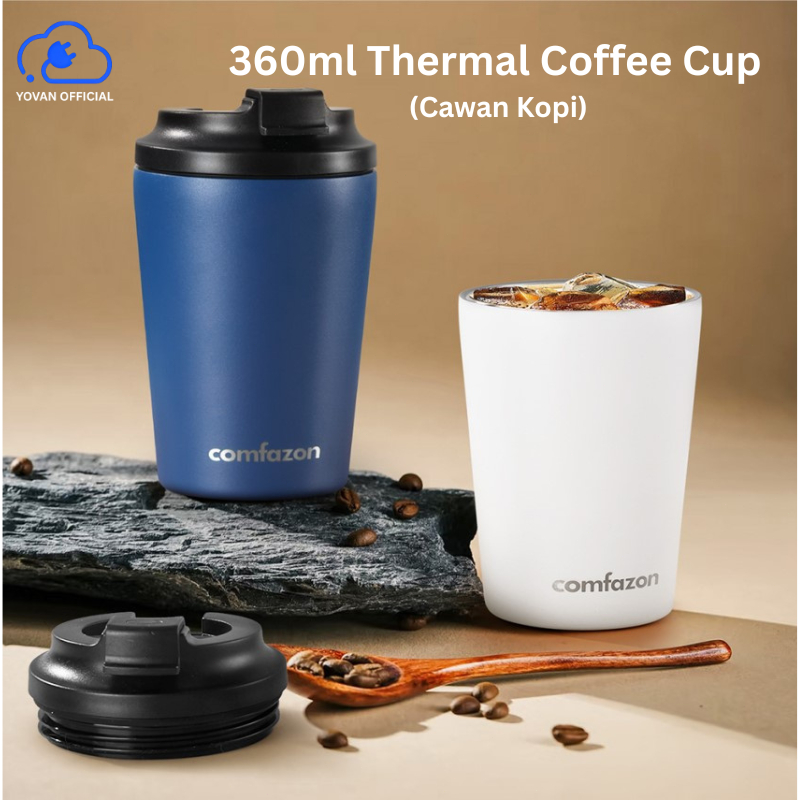 Yovan 360ml Portable Coffee Cup SUS304 Stainless Steel Vacuum Flask Hot ...