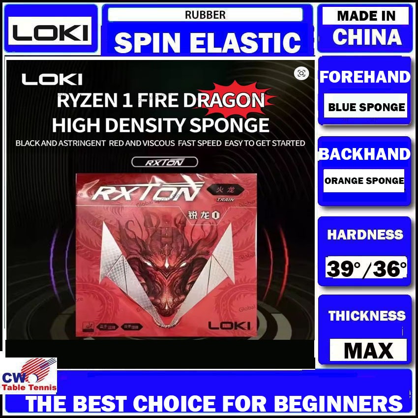 LOKI RXTON 1 FIRE DRAGON Table Tennis Rubber Fast Attack Original LOKI ...