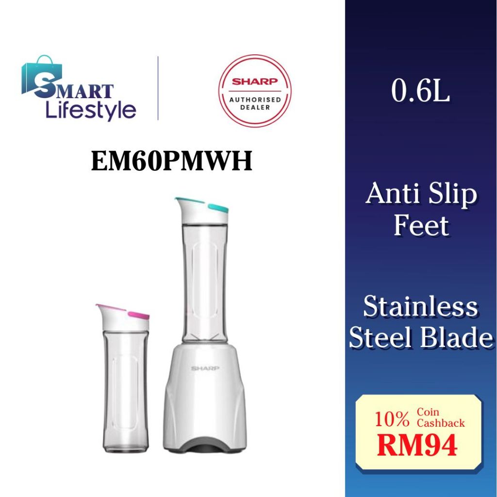 Sharp 300W Personal Blender EM60PMWH | Shopee Malaysia