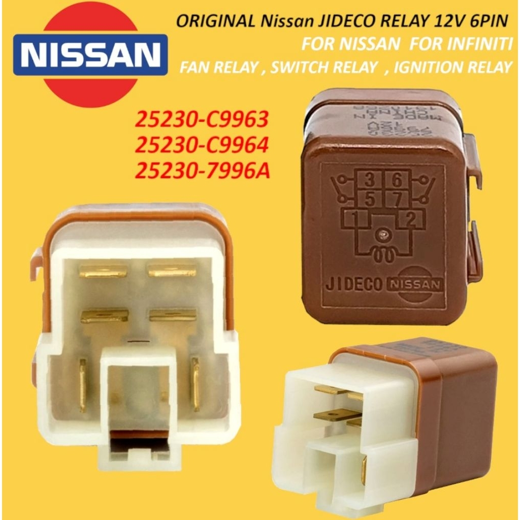 JIDECO original nissan relay 6pin 12v 25230-7996a 25230-c9963 25230 ...