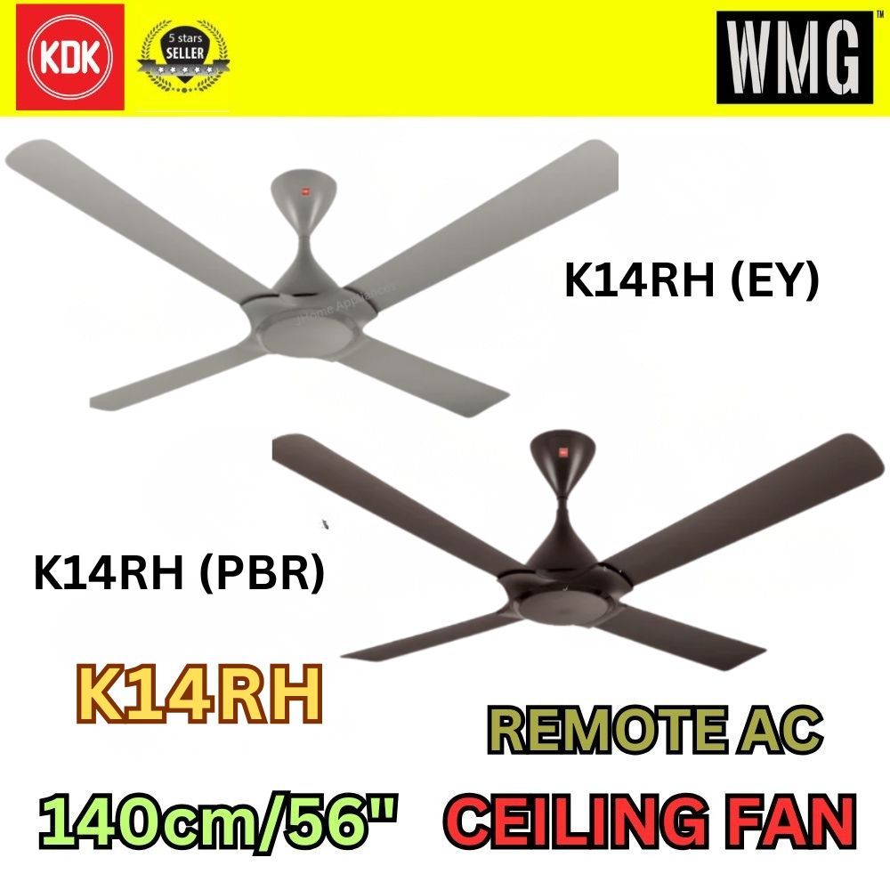 KDK CEILING FAN 56" 4 BLADE REMOTE DC MOTOR K14RH | Shopee Malaysia