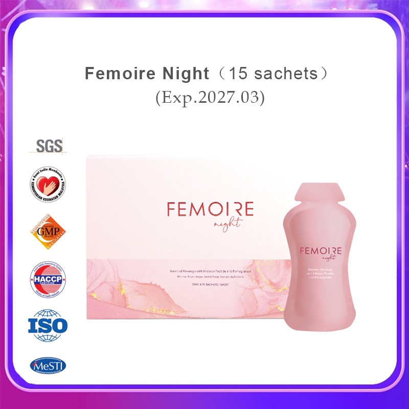 FEMOIRE NIGHT (1 box / 15 bags) Rose Placenta & Hibiscus Collagen ...