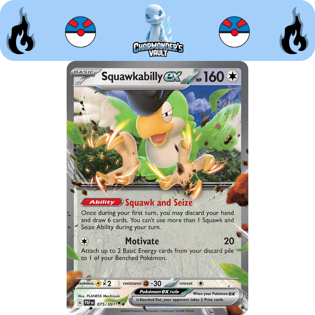 Squawkabilly ex #075/091 SV4.5 Paldean Fates 2024 Pokémon TCG | Shopee ...