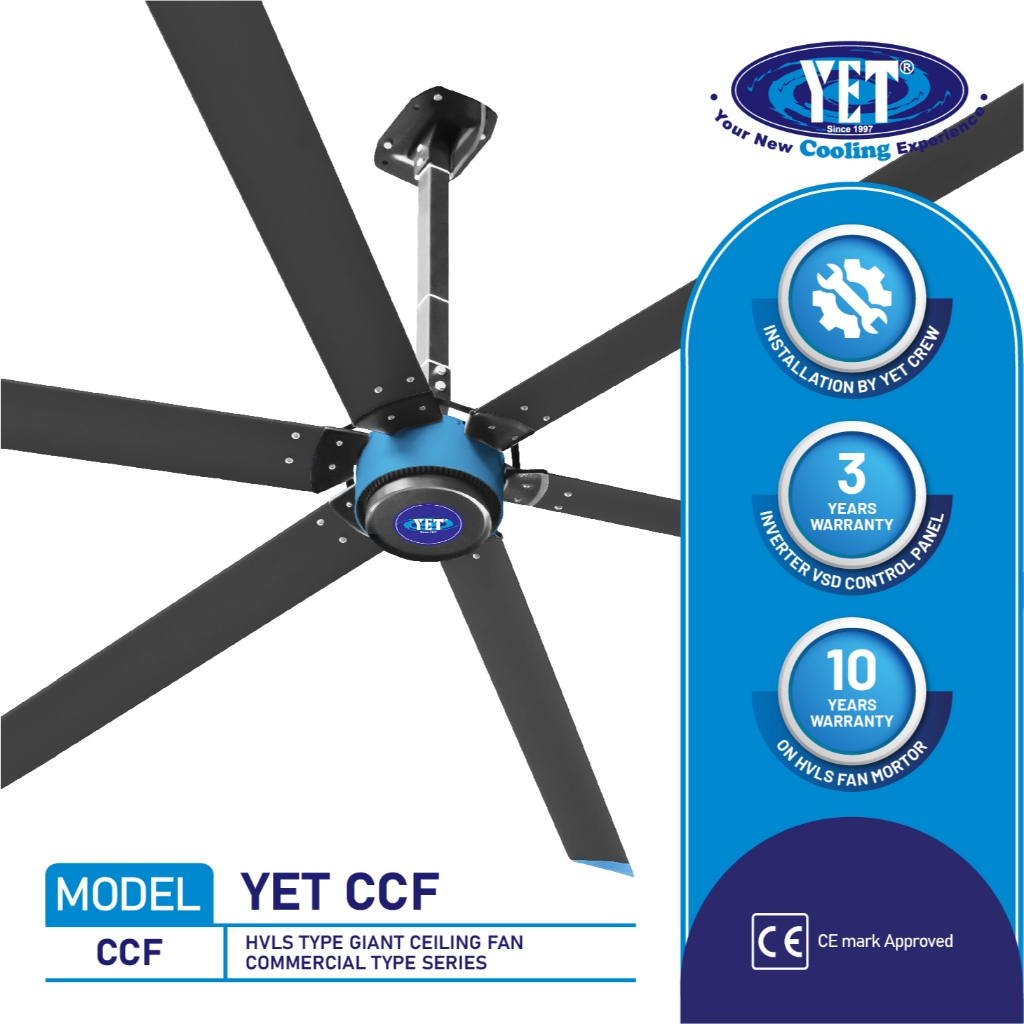 YET CCF Commercial Series HVLS Giant Industrial Ceiling Fan (10 Years ...
