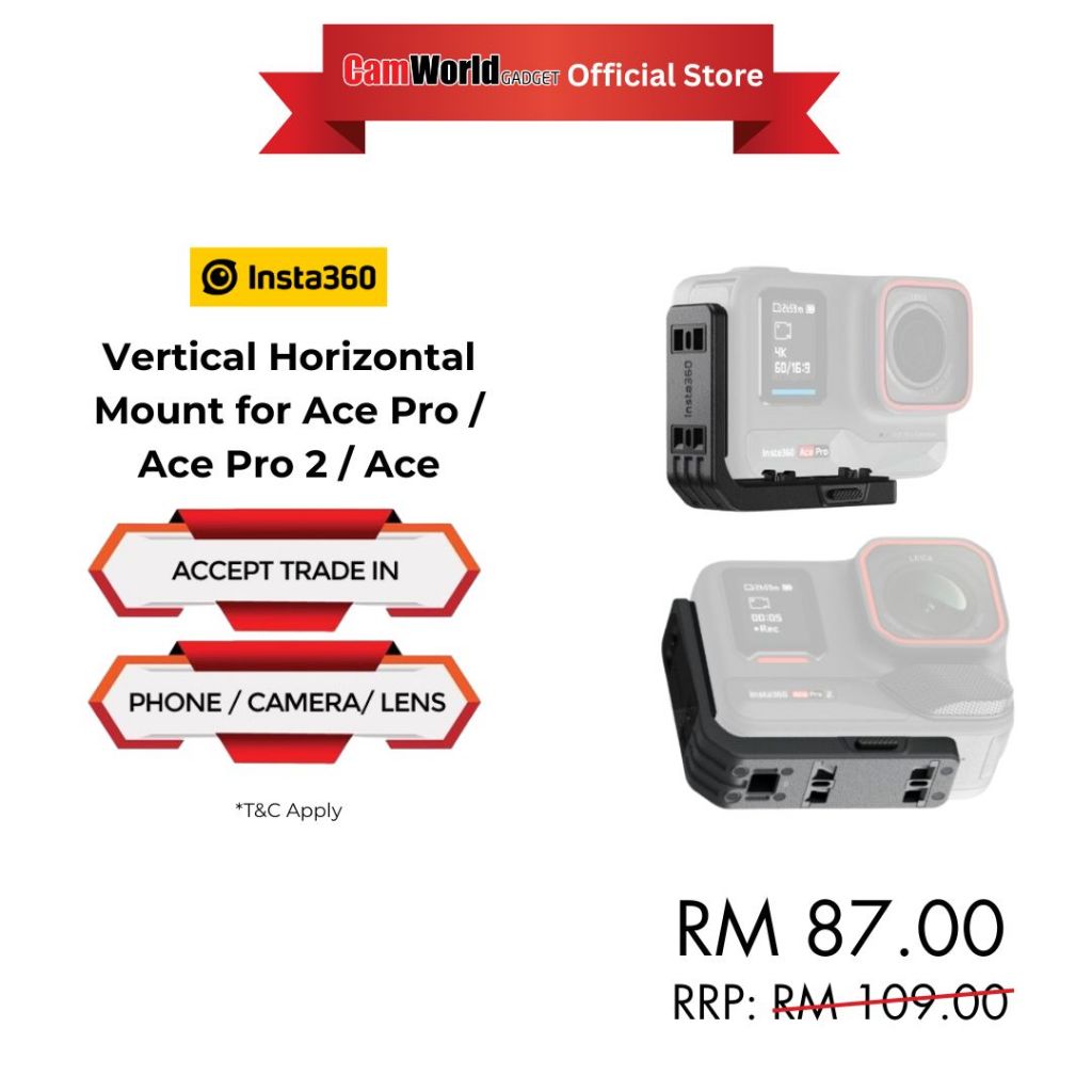 INSTA360 VERTICAL HORIZONTAL MOUNT FOR ACE PRO 2 / ACE PRO / ACE ...