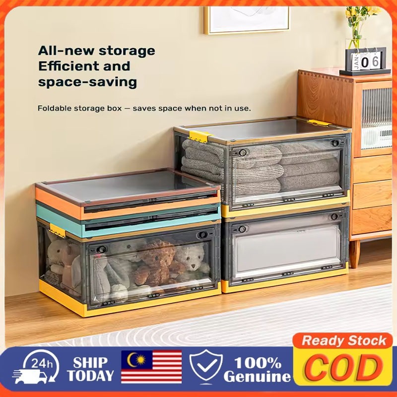 Kotak Simpanan Boleh Lipat 120L Dengan Roda Kotak Besar Beroda ...