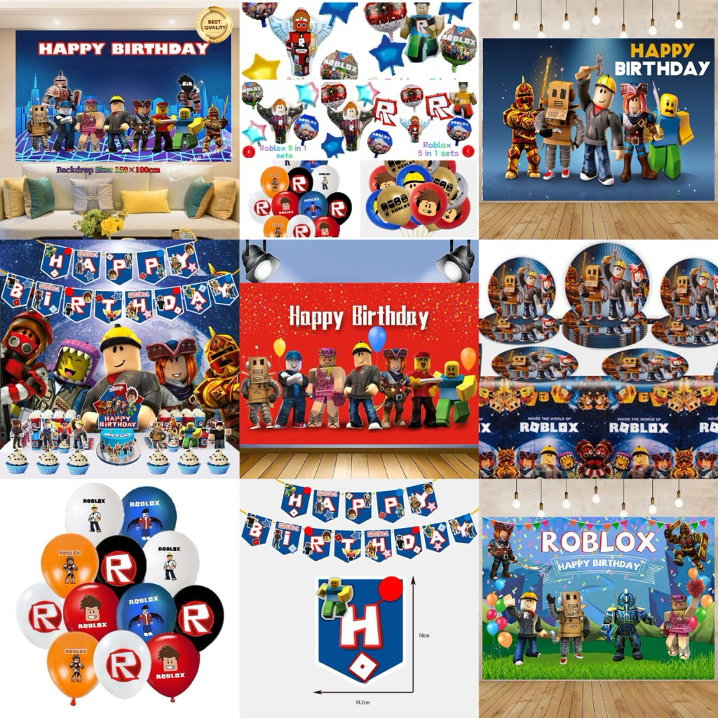 🇲🇾🎁Roblox Birthday Backdrop For Photography Baby Background birthday ...