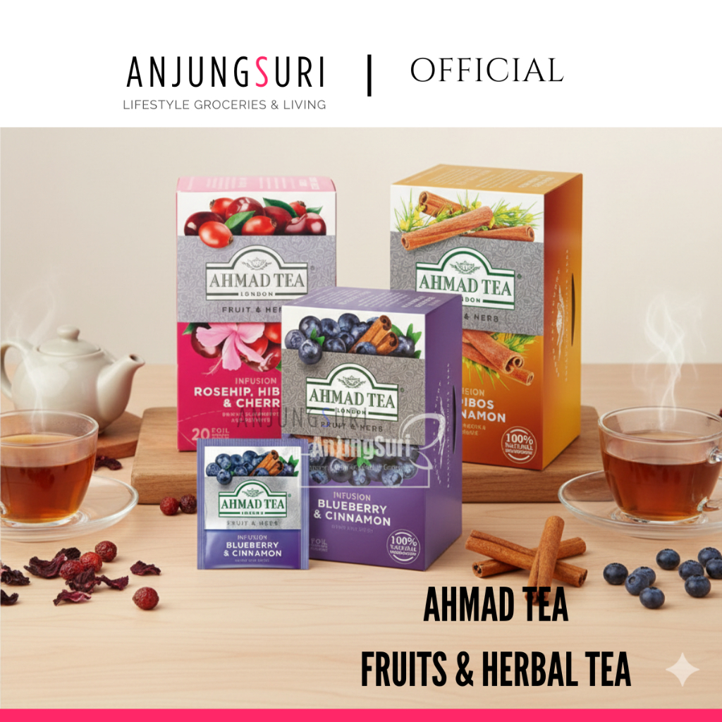 Ahmad Tea Fruit & Herbal Tea Selection Lemon Teas Camomile Peach Teh ...