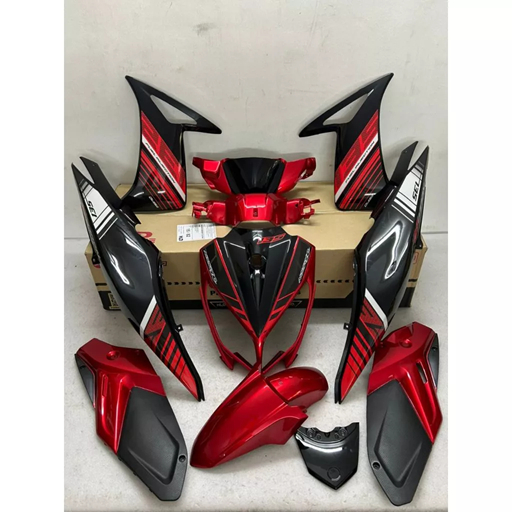 CUSTOM BODY COVER SET NOUVO LC YAMAHA BATMAN (10) SERIES RED / BLACK ...