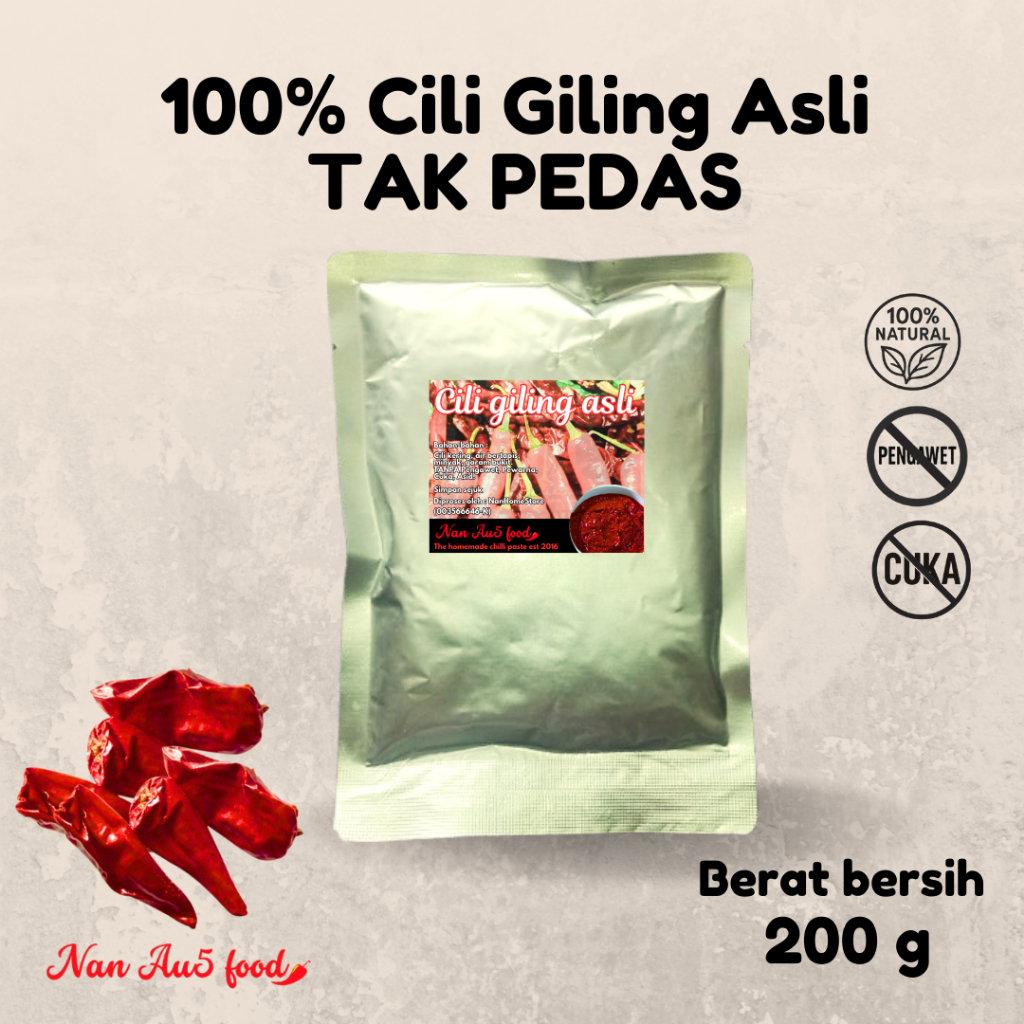 CILI GILING ASLI TAK PEDAS | PES CILI KISAR TAK PEDAS CILI BOH TAK ...