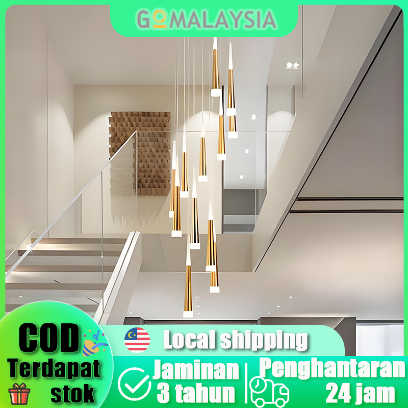 Stair chandeliers led chandeliers modern villa duplex simple creative ...