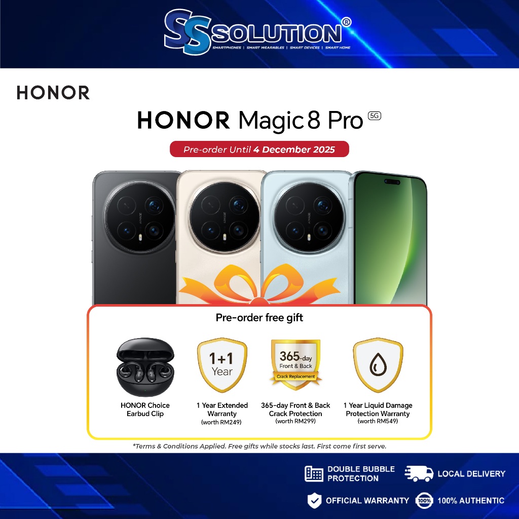 HONOR Magic 8 Pro (12/16GB +512GB/1TB) 6.71Inch 120Hz OLED display I ...