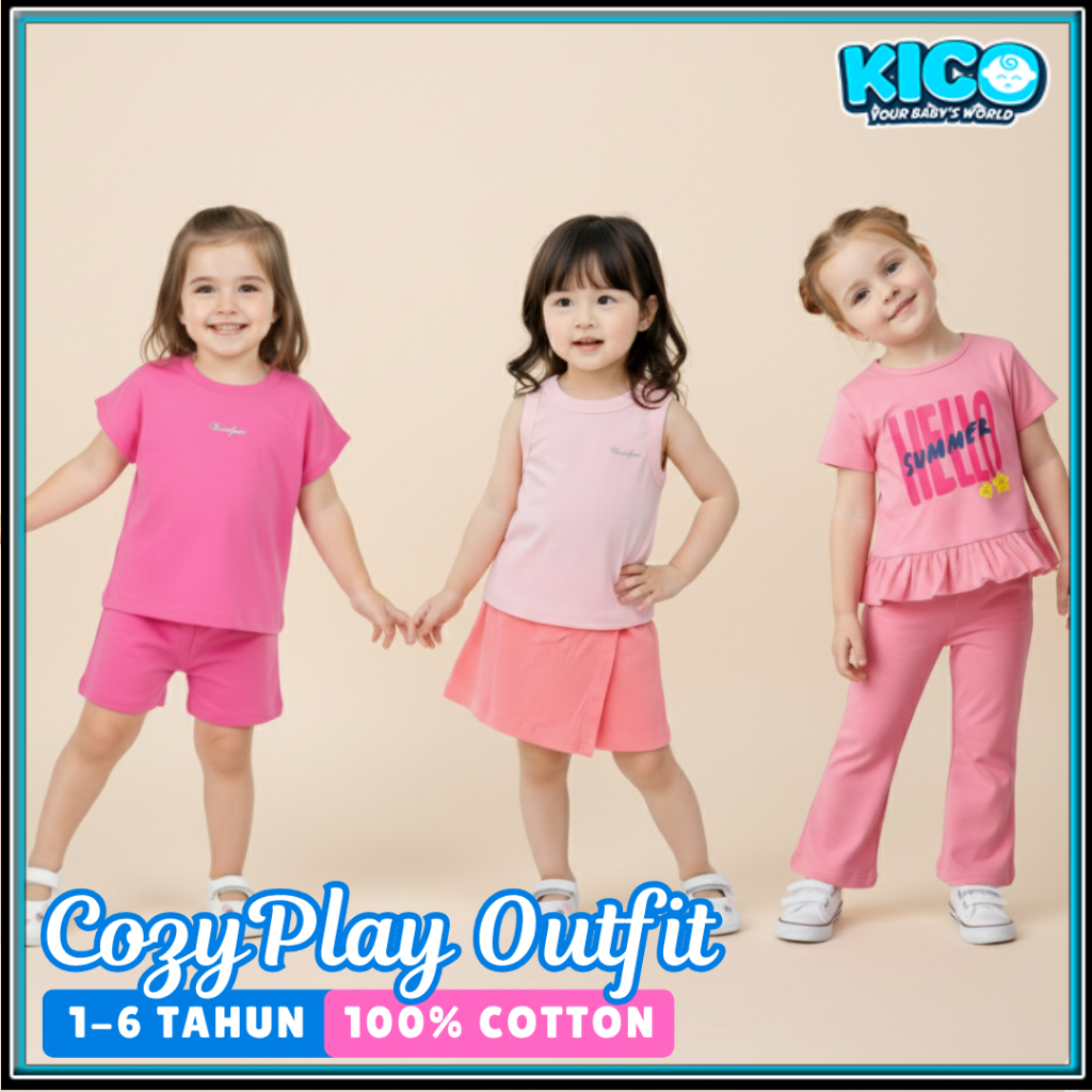 COZYPLAY OUTFIT [1–6Tahun] | Set Baby Girl 100% Cotton | 3 Gaya Comel ...