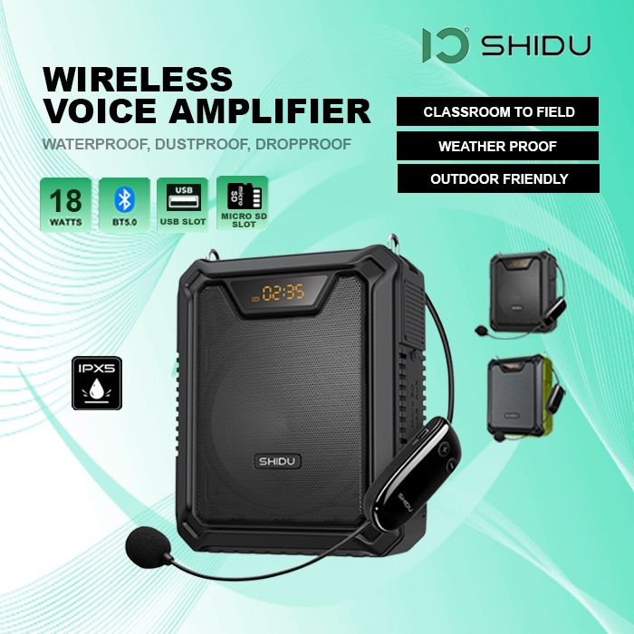 SHIDU™ SD-M808 UHF Voice Amplifier Wireless Headset Microphone for ...