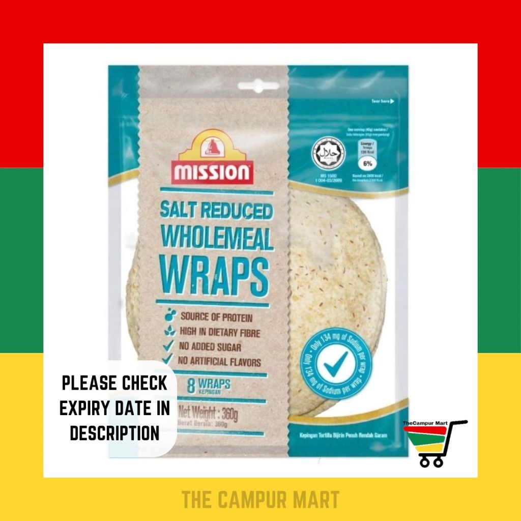TCM Mission Salt reduced wholemeal 8 wraps 360g | Shopee Malaysia