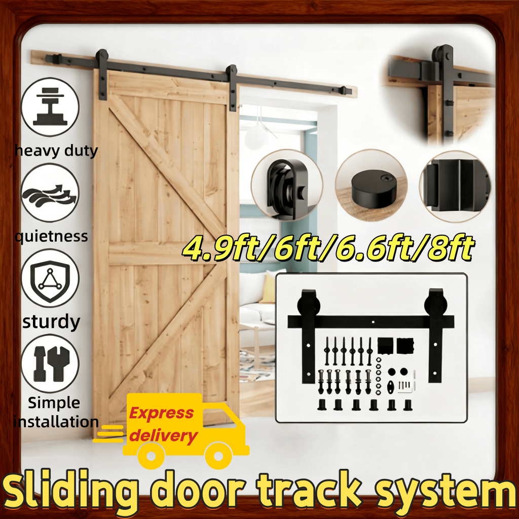 Barn door sliding track 4.9FT/6FT/6.6FT/8FT Rustic Country Barn Sliding ...