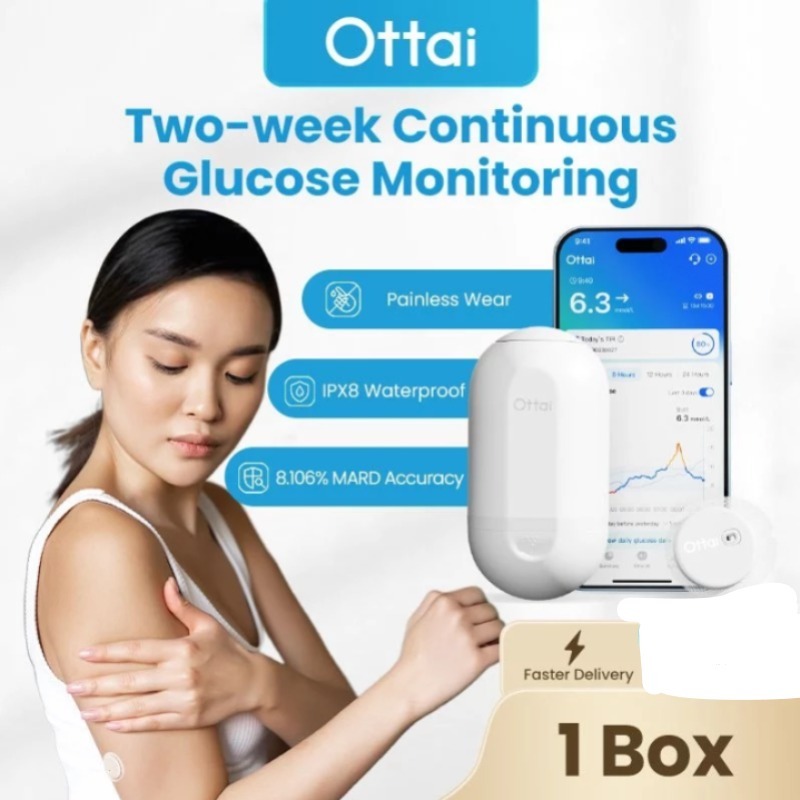 Ottai M8 CGM Continuous Glucose Monitor System 24h Real-time Blood ...