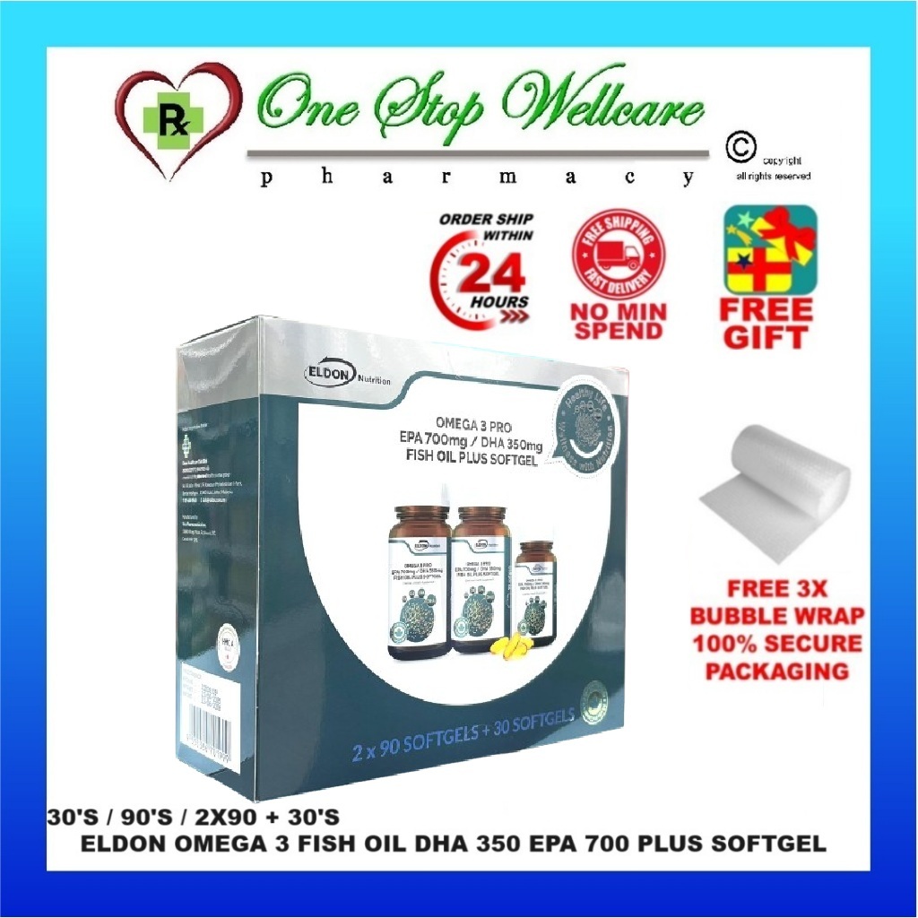 (EXTRA 2 GIFTS) ELDON OMEGA 3 PRO EPA 700MG / DHA 350MG FISH OIL PLUS ...