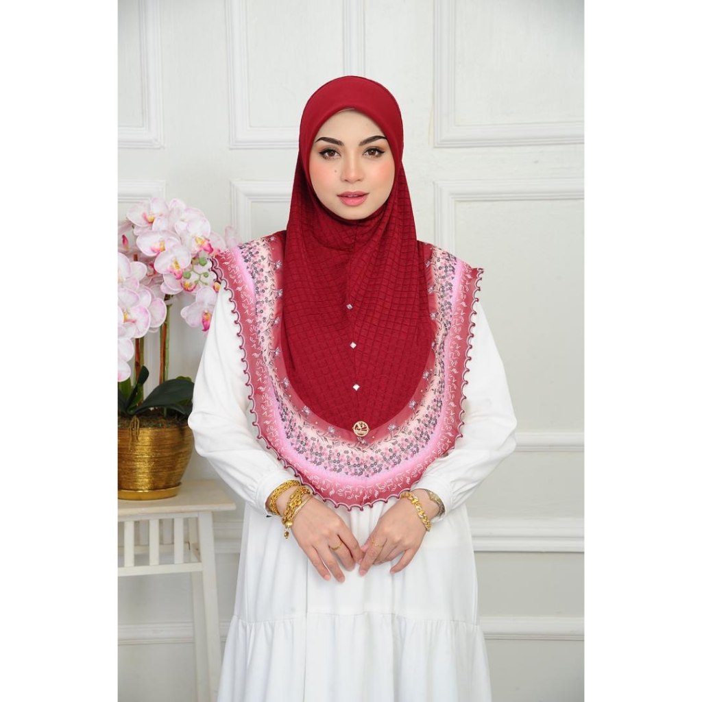 SARUNG IQRA WITH CHIFFON BORDER / DIAMOND SULAM / AWNING SCUBA ( 100% ...