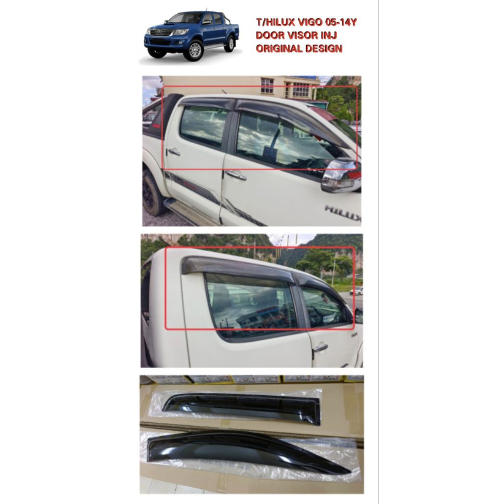TOYOTA HILUX VIGO 2005 - 2014 YEAR DOOR VISOR OEM INJECTION ORIGINAL ...