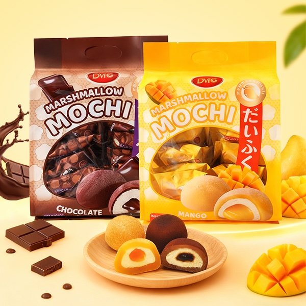 Coowy[COD]Mochi Perisa Coklat/Mangga dengan Inti Marshmallow Halal ...