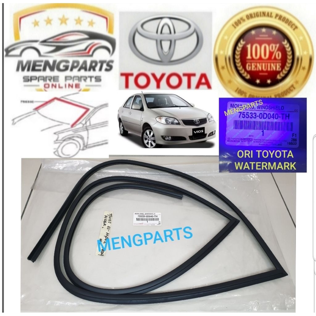 ORIGINAL TOYOTA VIOS NCP42 2003Y-2007Y FRONT WINDSCREEN MOULDING RUBBER ...