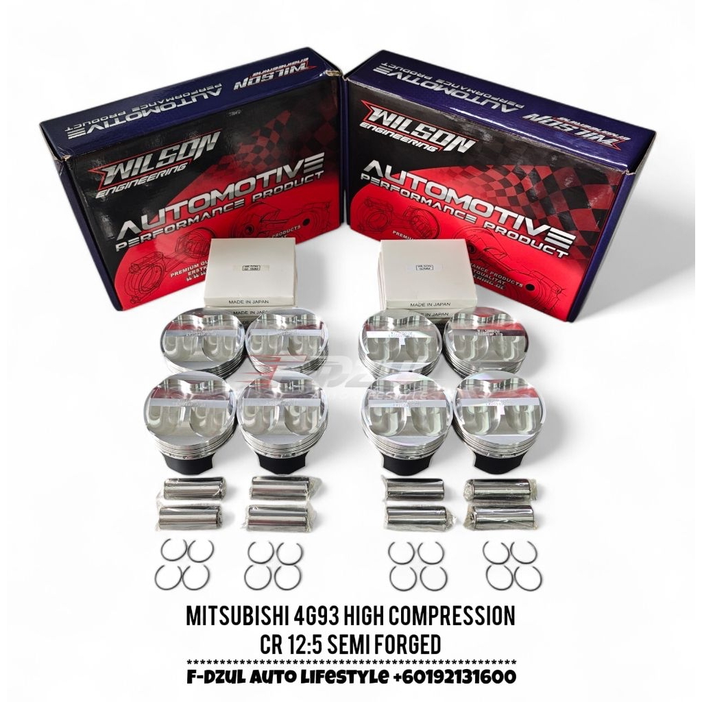 Wilson Engineering Piston Kits Mitsubishi 4G93 High Compression Mivec ...