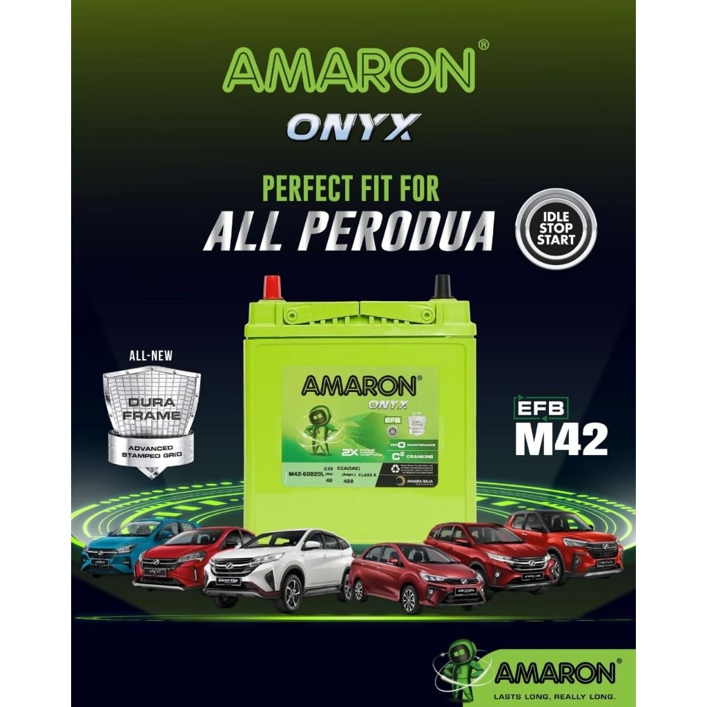 M42L M42R AMARON EFB ONYX 60B20L 60B20R CAR BATTERY BATERI KERETA MYVI ...