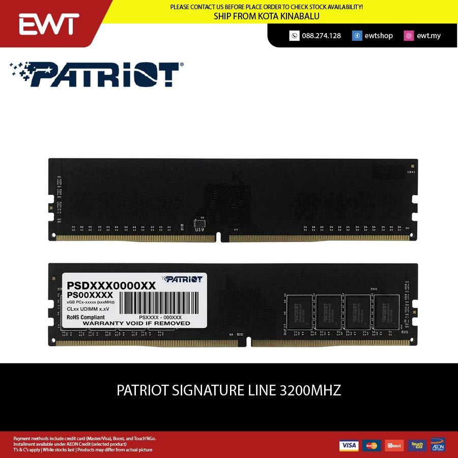PATRIOT SIGNATURE LINE 3200MHZ/DESKTOP/DDR4/ (16GB/8GB) 100% ORIGINAL ...
