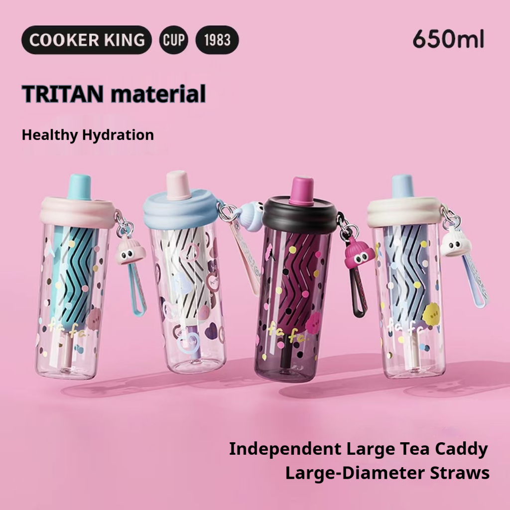 COOKER KING Summer water cup portable Tritan plastic cup large capacity ...