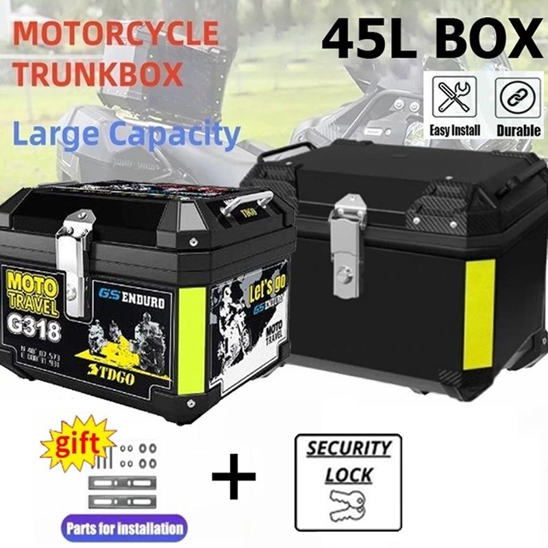 Motorcycle Box Top Box Waterproof ABS Motorcycle Box With Base Plate ...