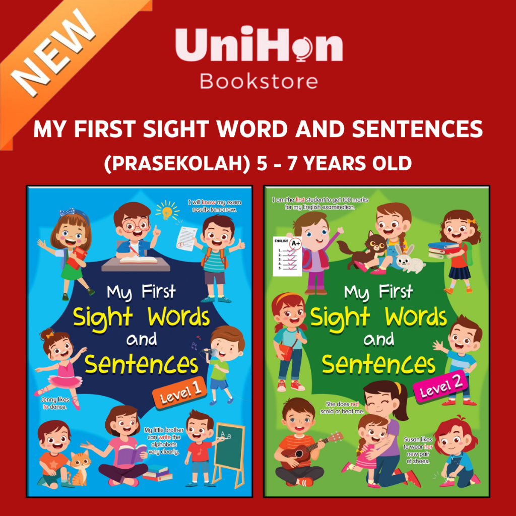 [UNIHON]Kuasai English Preschool: My FIRST SIGHT WORDS & SENTENCES【5-7 ...