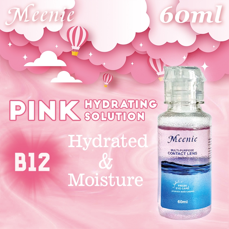 [B12 60ml] Meenie B12 60ml contact lenses Multi Purpose Pink Solution ...