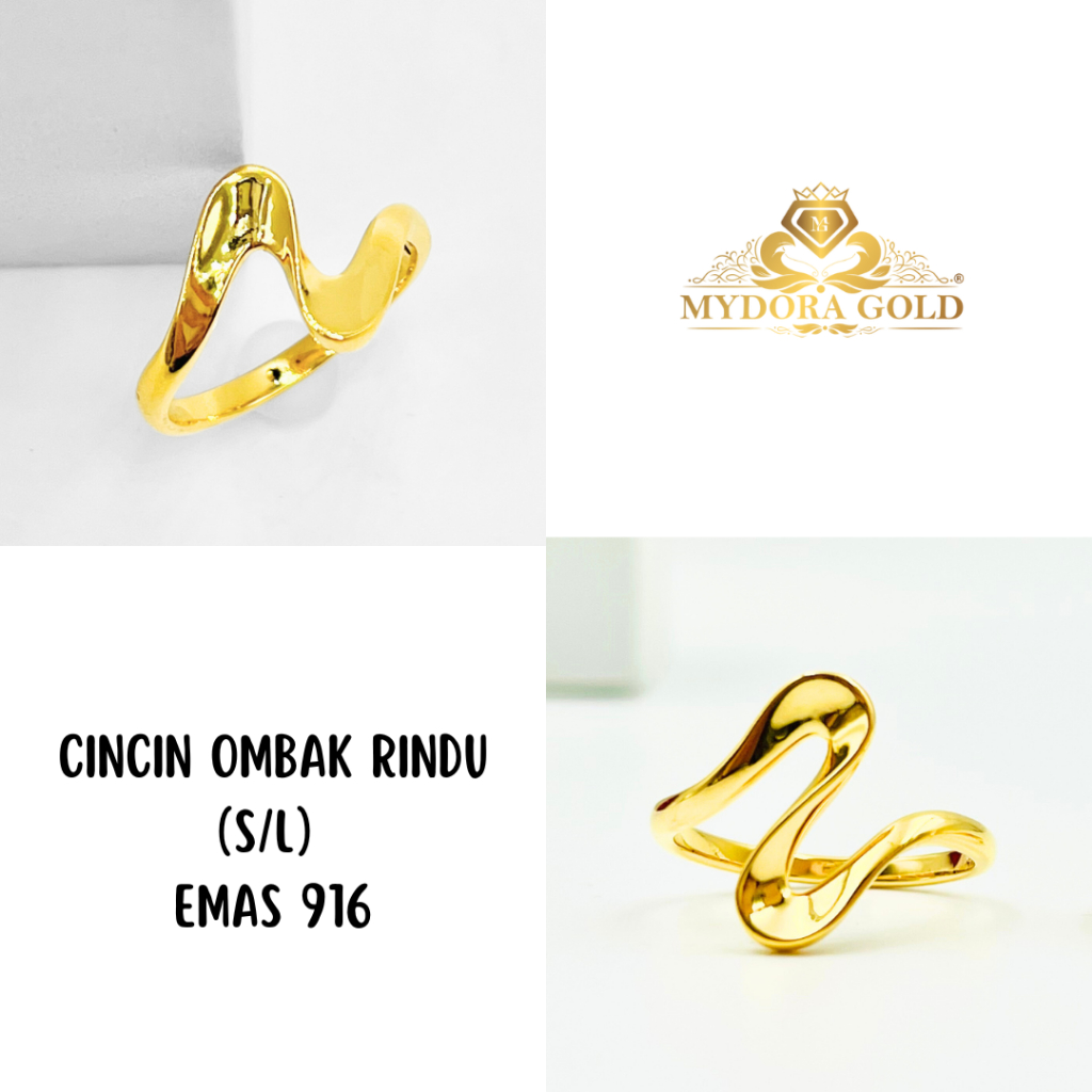MYDORA Cincin Ombak Rindu (5G) l EMAS 916/22K | Shopee Malaysia