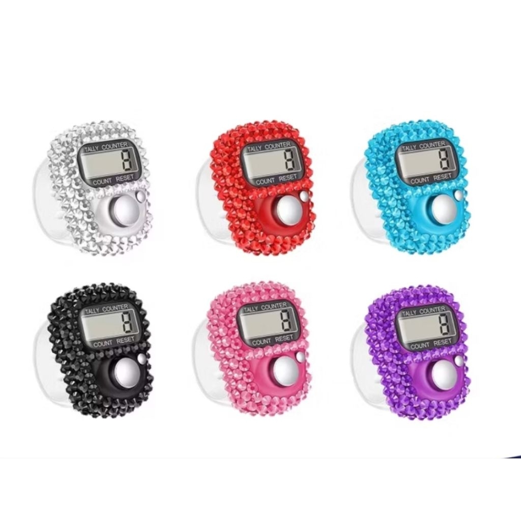 Digital Pink Tasbih LED Display Beep Sound Hand Tally Finger Counter ...