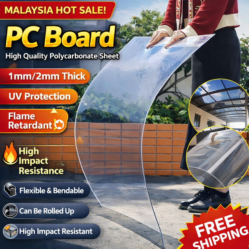 PC FLAT TRANSPARENT ROOF / ATAP CERAH LUTSINAR RATA 1mm /2mm ...