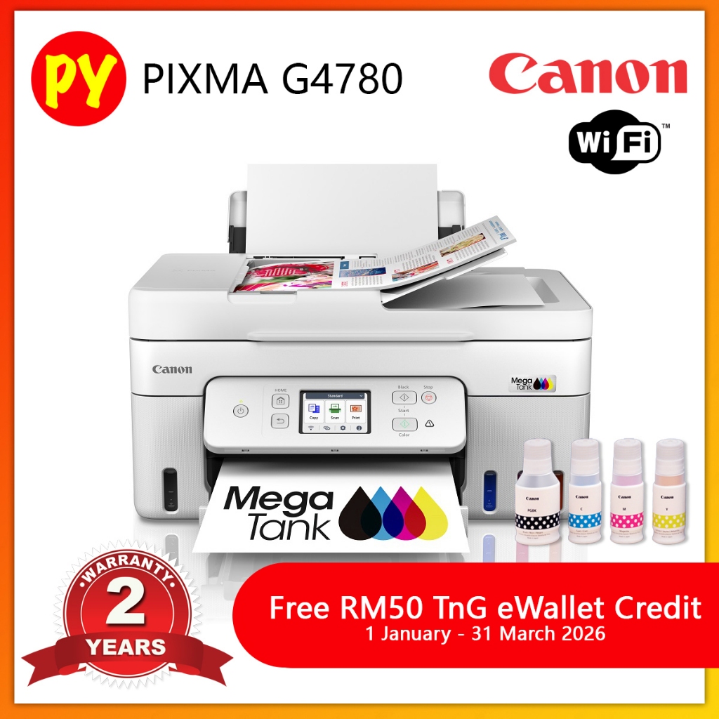 Canon PIXMA G4780 (WiFi) MegaTank Wireless All-in-One with ADF Using ...