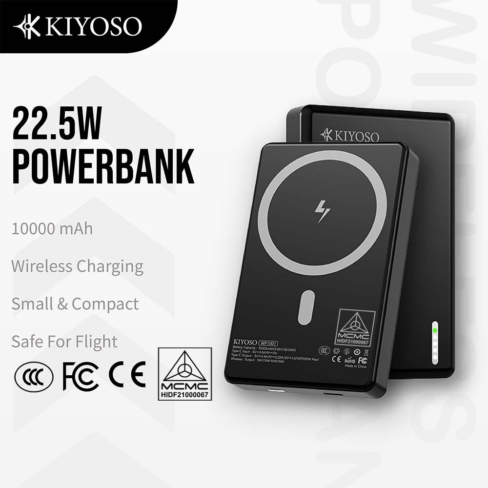 KIYOSO WP1001 3C 22.5W Wireless Powerbank CCC 10000mAh 20W Fast ...
