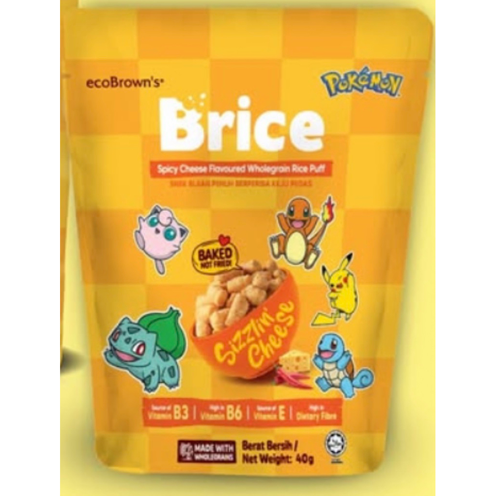 EcoBrown Brice Spicy Cheese Flavoured Wholegrain Puff Snack 40g ...