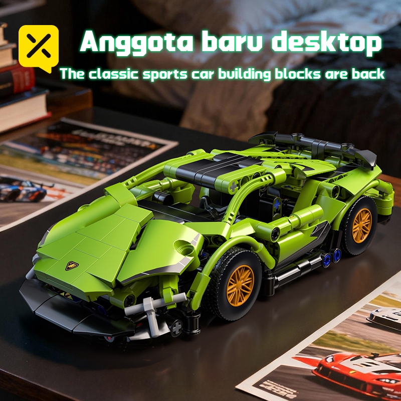 Lambo Blocks Car Supercar Building Blocks Car Model DIY Kereta Sukan ...