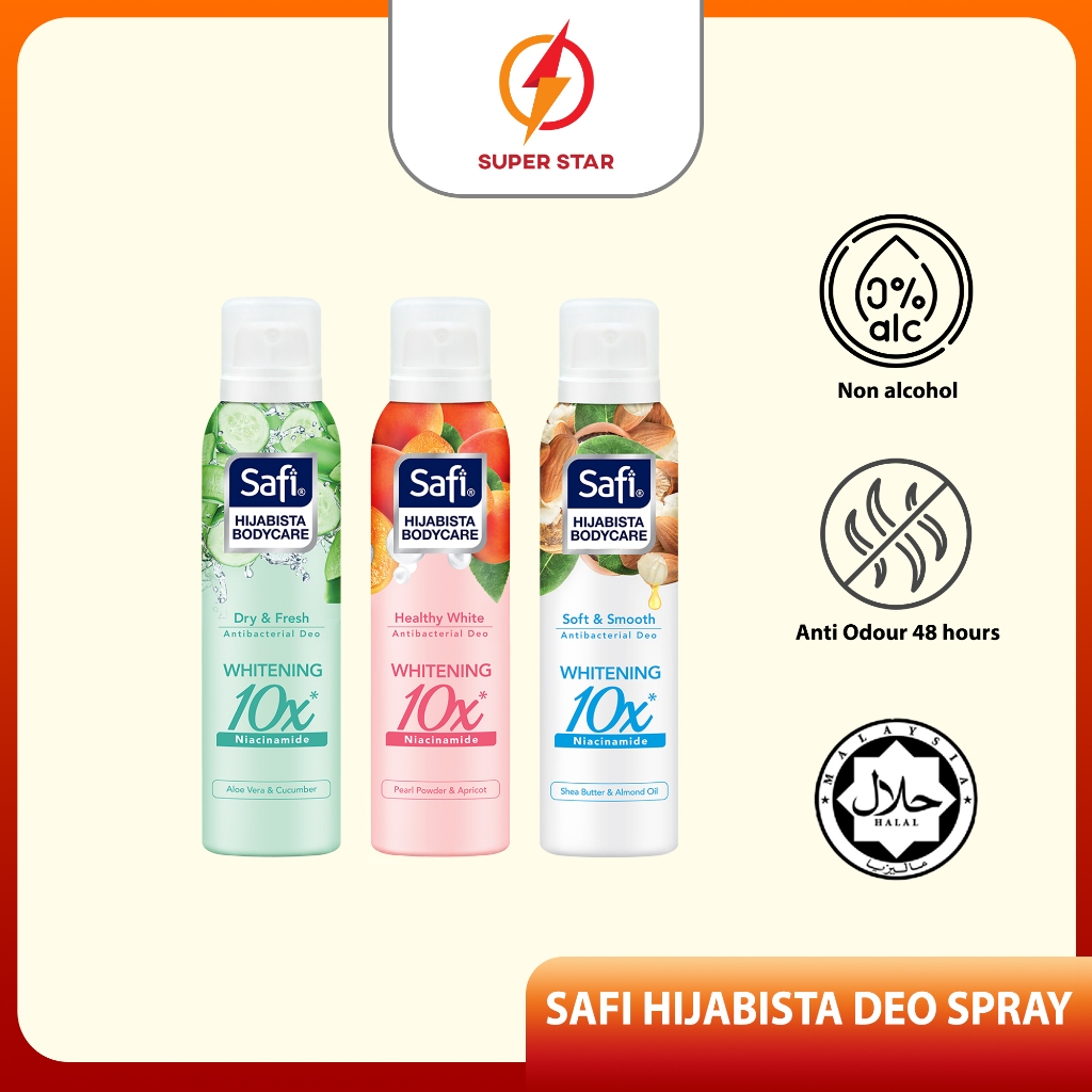 Safi Hijabista Bodycare Antibacterial Deodorant Spray 150ml (Soft ...