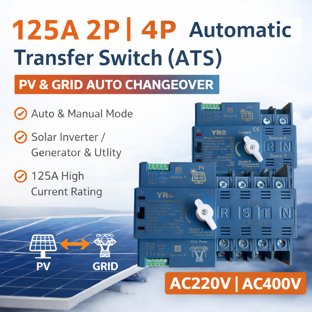125A 2P | 4P Automatic Transfer Switch (ATS) AC220V | AC400V | PV ...