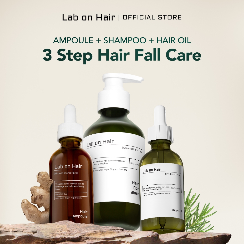 Lab On Hair 3in1 Bundle Hair Oil + Shampoo + Ampoule - Membantu ...
