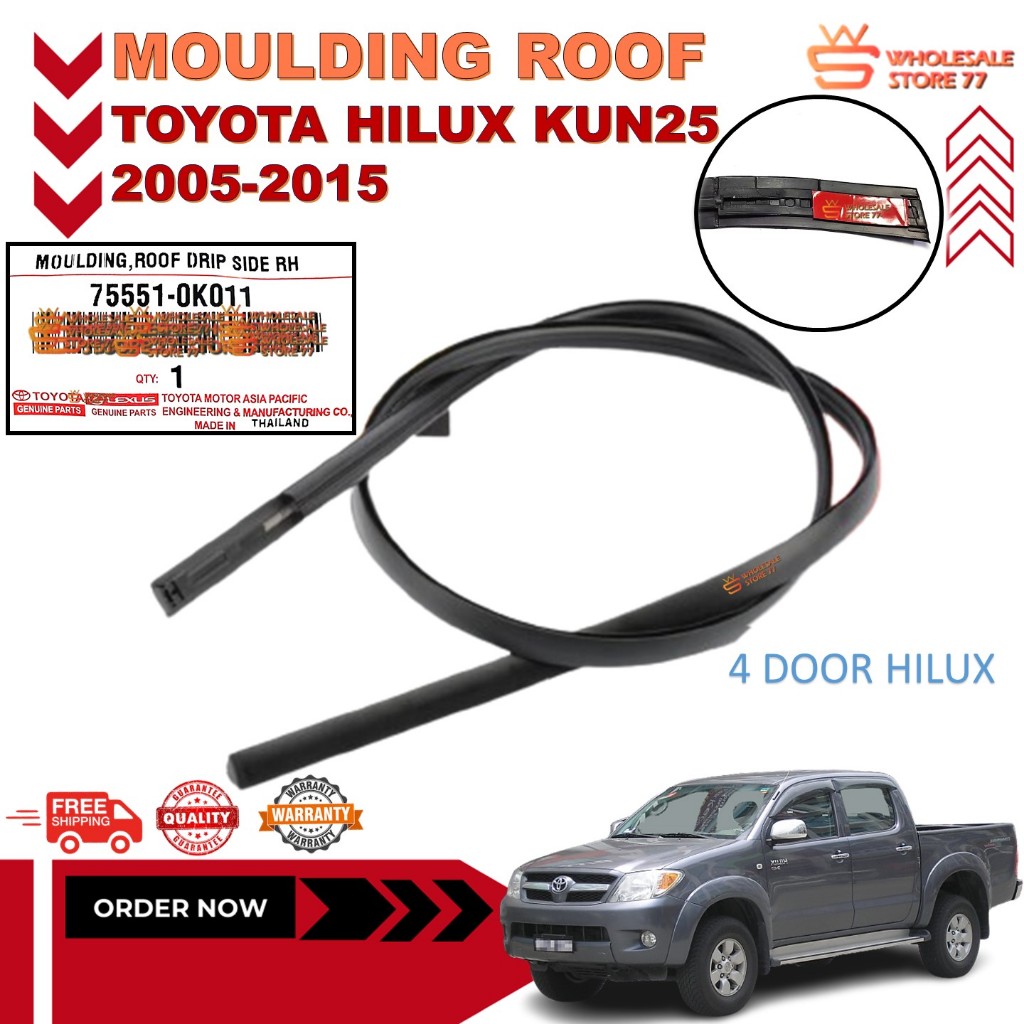 ORIGINAL | Toyota Hilux Kun25 2005-2015 Roof Moulding Lining Rubber ...
