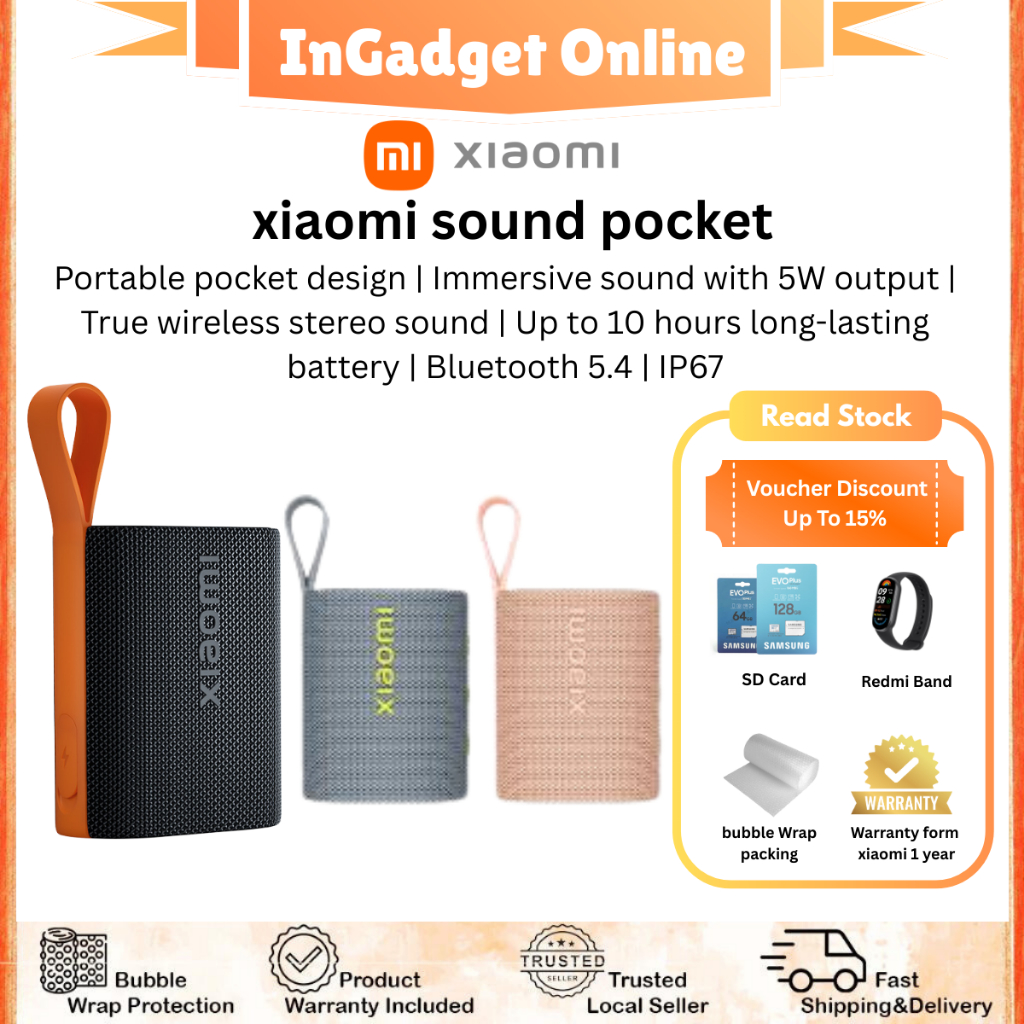 [PROMO] Xiaomi Sound Pocket | IP67 | Up to 10 hours long-lasting ...