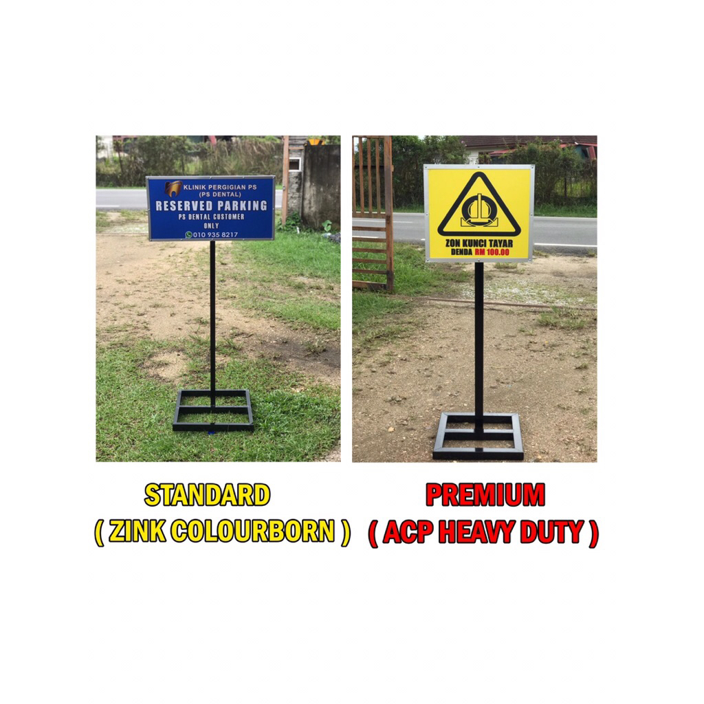 Signboard Stand Berdiri Custom | Standard Zinc & Premium ACP | 1 Side ...