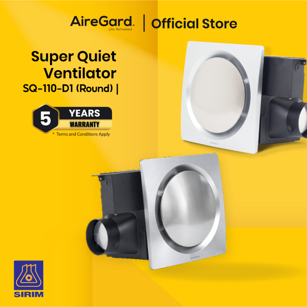 [MIDMONTH MADNESS] AireGard SQ-110 Super Quiet Ventilation Fan Ceiling ...