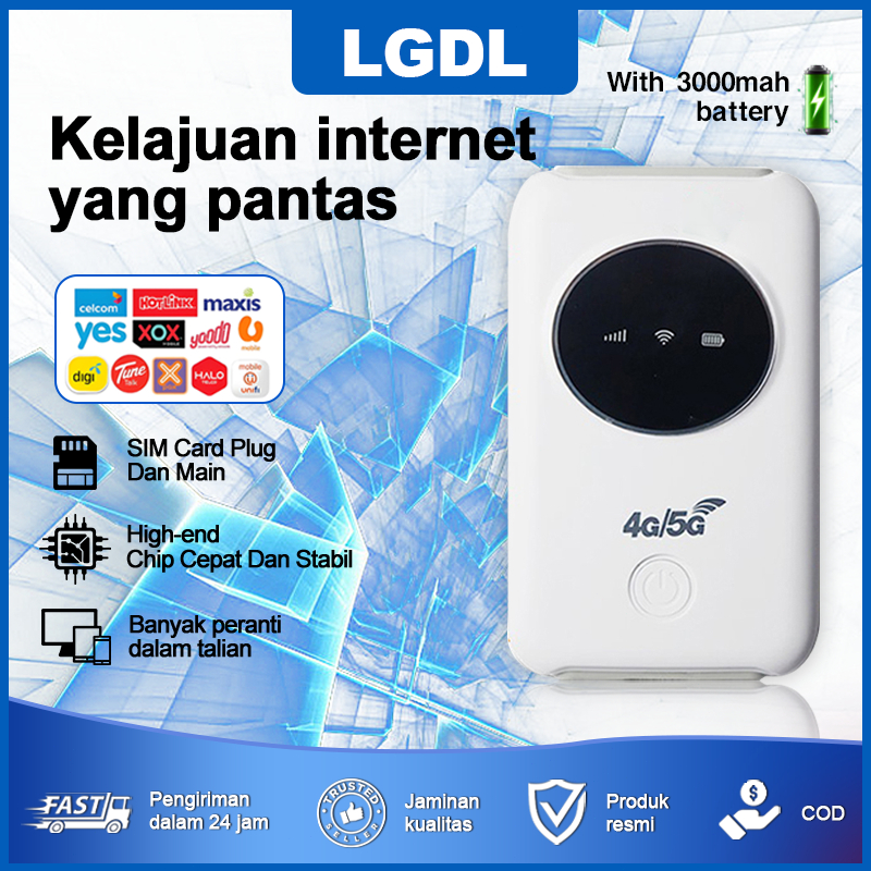 Router WiFi 5G 4G LTE Hotspot Mini Mifi Portable Kad SIM Sesuai untuk ...