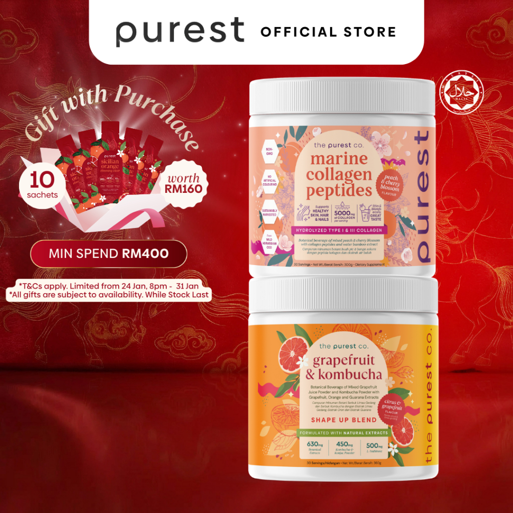 [NEW] Purest Co Skin & Slim Combo - Grapefruit Kombucha Shape Up Blend ...