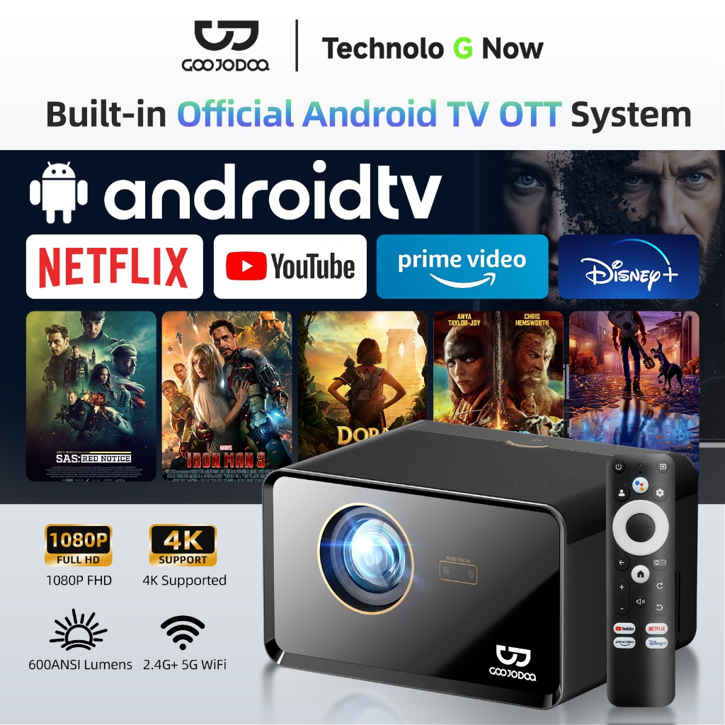 GOOJODOQ 4.5-inch 600 ANSI lumens GTV genuine projector Built-in ...